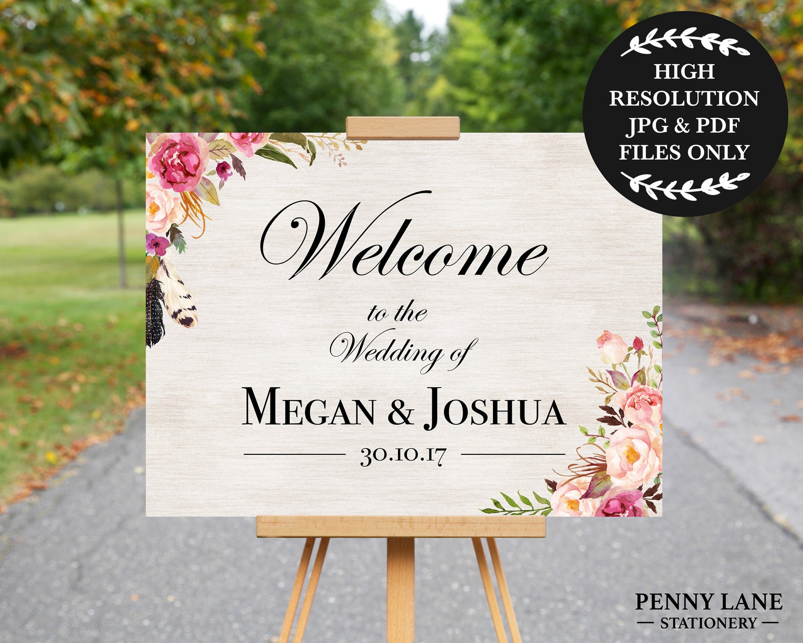 Bohemian Wedding Poster Rustic Welcome Sign Wedding Welcome - Etsy ...