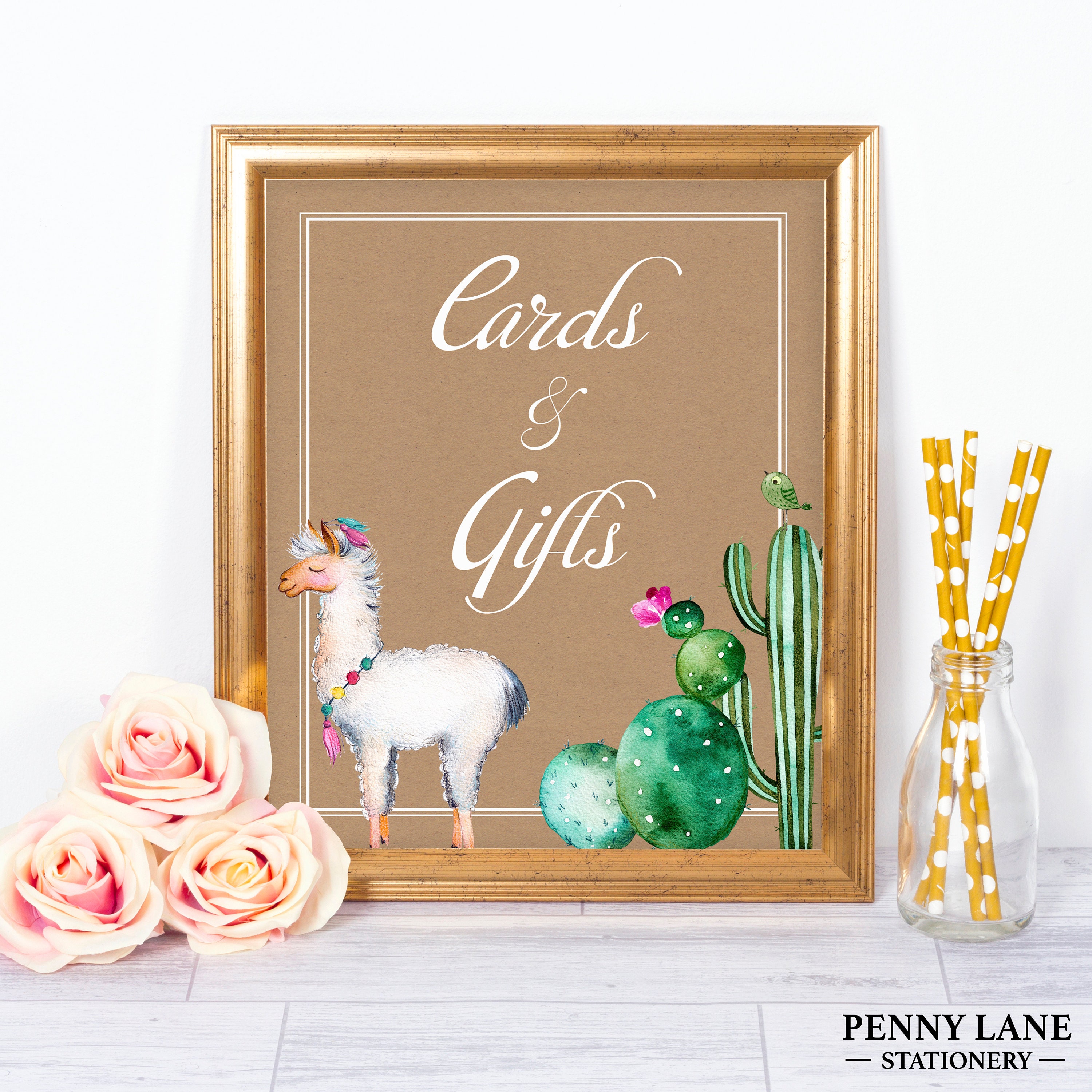 EDITABLE PDF Llama Banner Cactus Bunting Fiesta Banner | Etsy