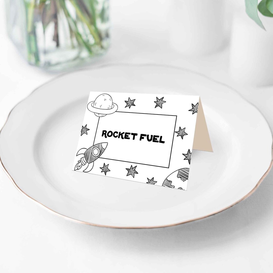 EDITABLE PDF, Space Food Tents, Outer Space Party Decorations, Galaxy ...
