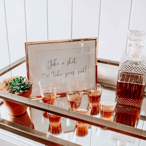 Printable, Take a Shot and Take your Seat Table Sign, Minimalist ...