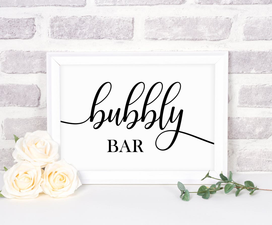 Bubbly Bar Sign, Bubbly Bar Table Sign, Champagne Bar Sign, Mimosa Bar ...