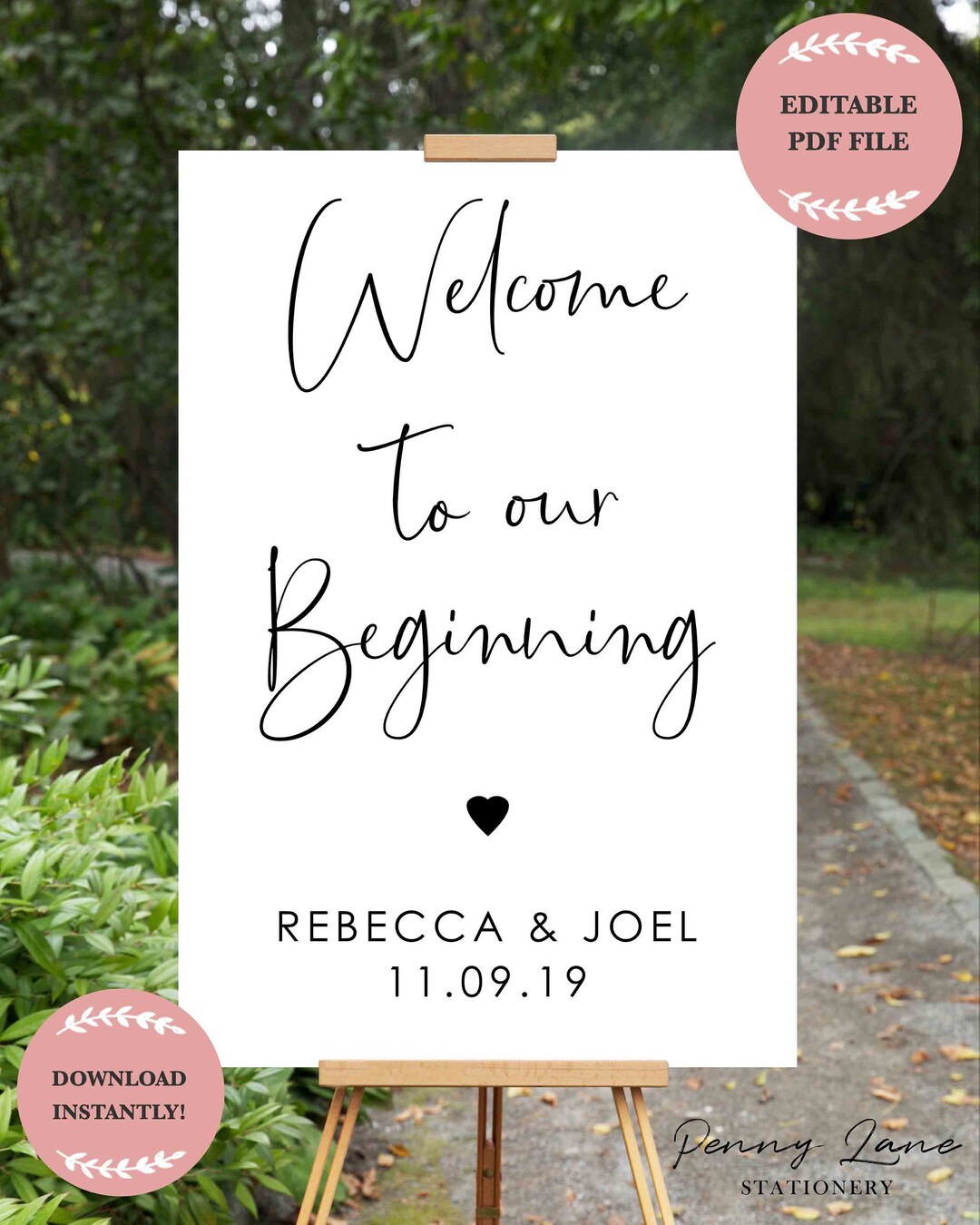 EDITABLE PDF, Welcome to Our Beginning, Wedding Welcome Sign, Poster ...