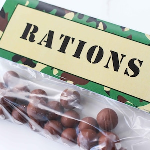 Military Rations Tags, Party Favors, Lolly Bag, Army Soldier, Decor ...