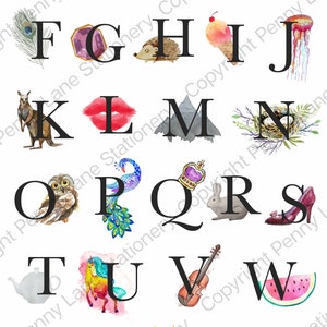 Watercolour Alphabet Poster, ABC Poster, ABC Print, Alphabet Print ...