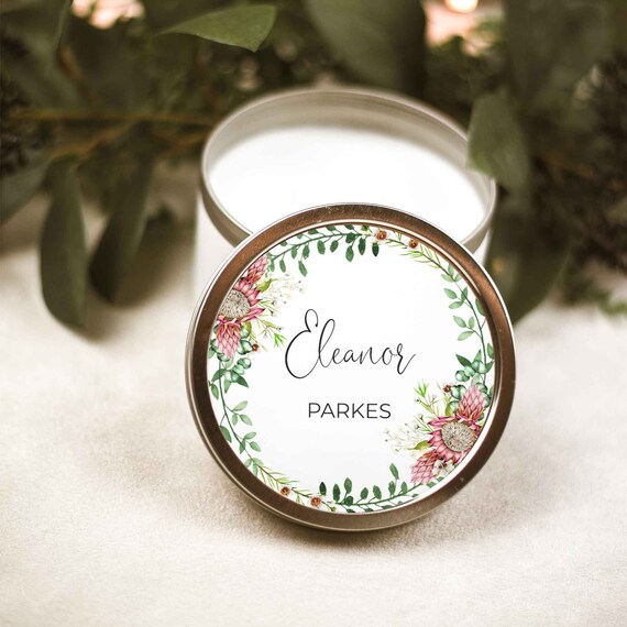 Protea Wedding Name Tags, Australian Native Flower, Name Tags, Sticker ...