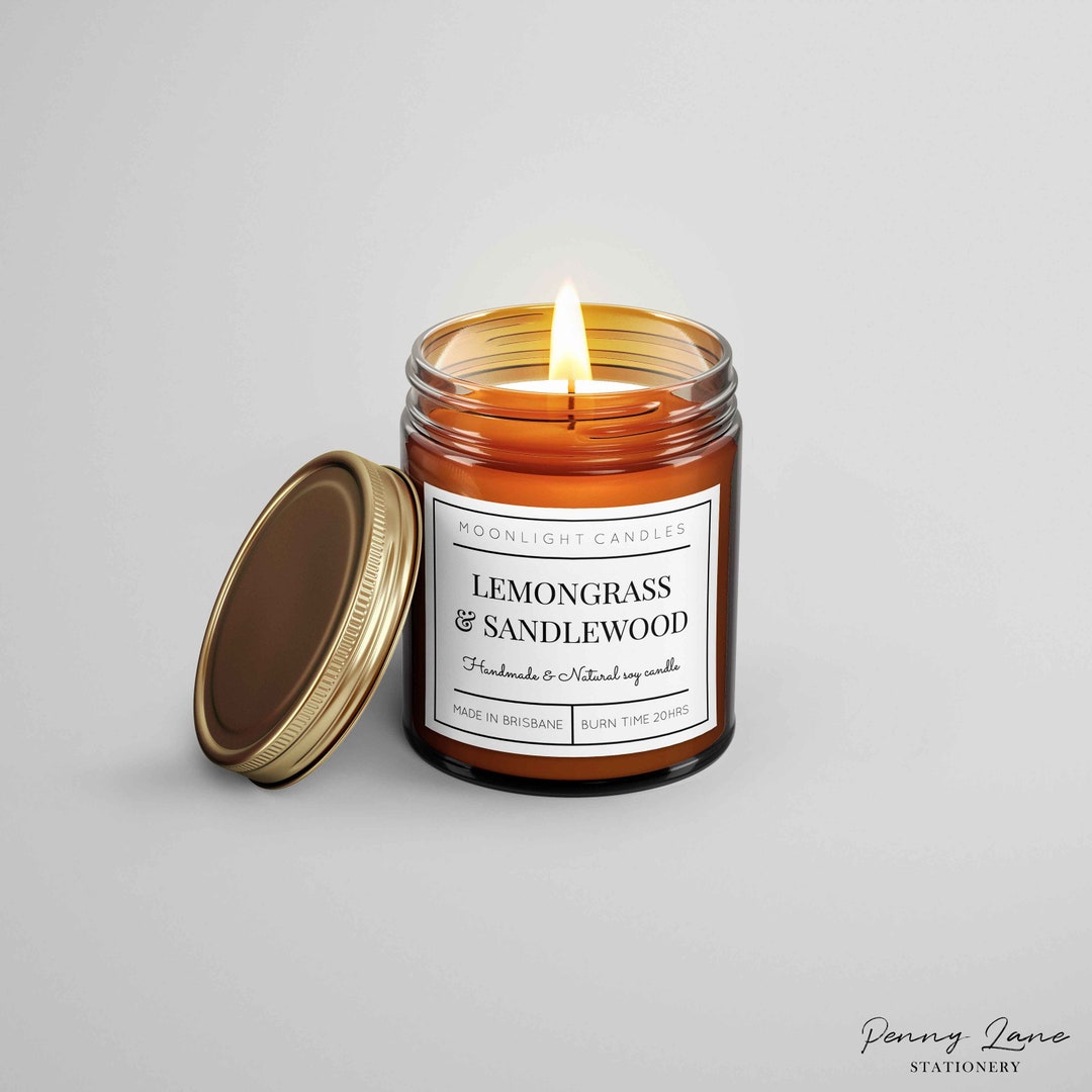 Editable PDF, Business Candle Label, Candle Sticker, Minimalist, Simple ...