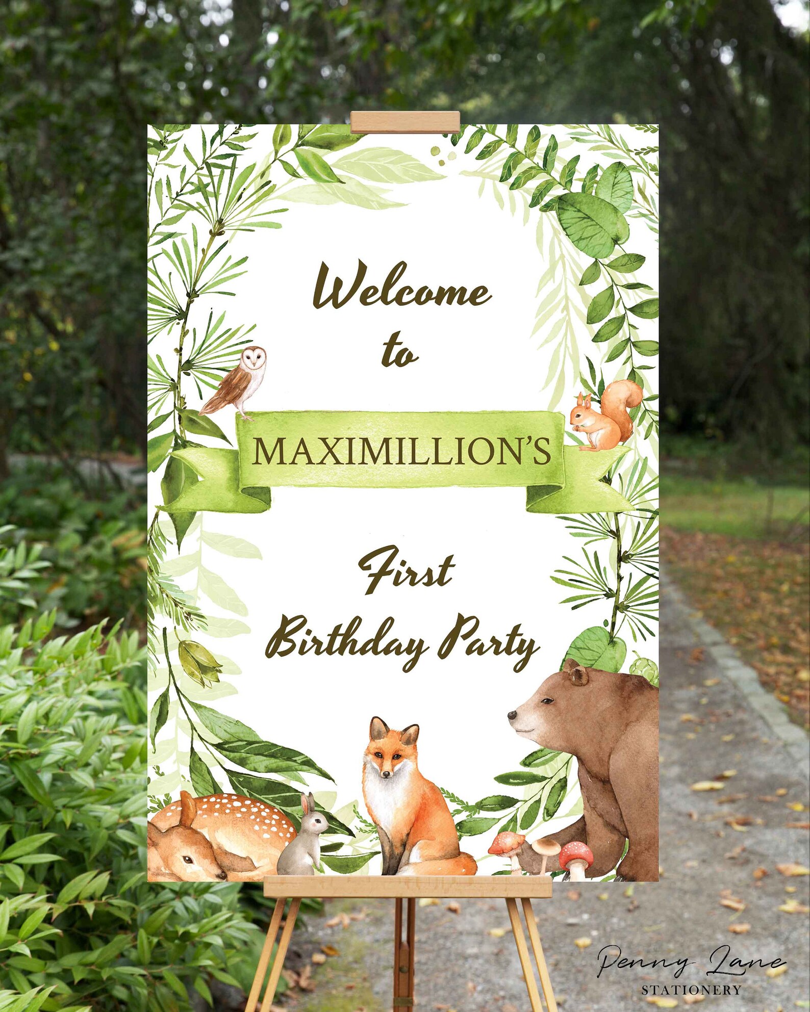 EDITABLE PDF Woodland Flag Banner Bunting Banner Wild One | Etsy