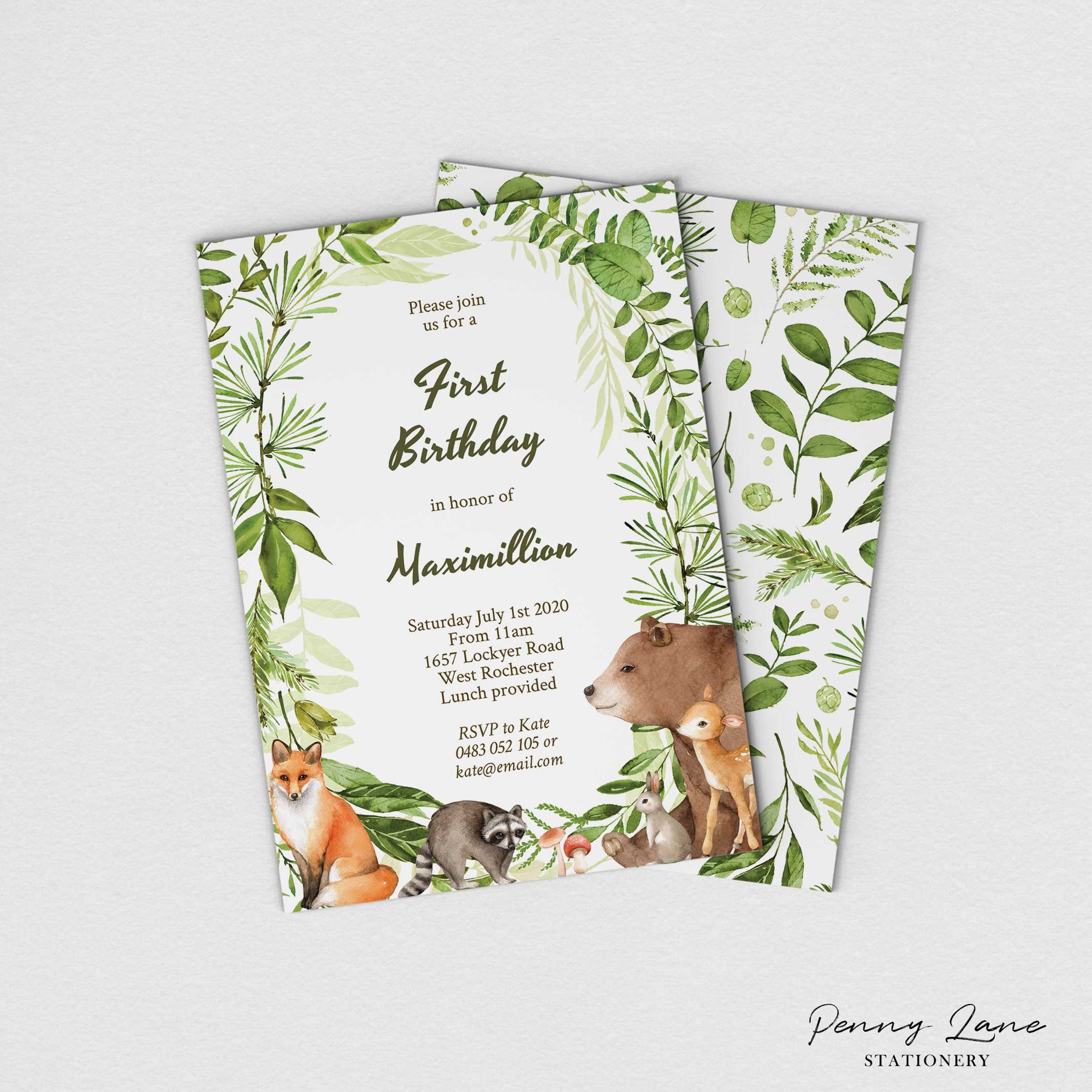 EDITABLE PDF Woodland Flag Banner Bunting Banner Wild One | Etsy