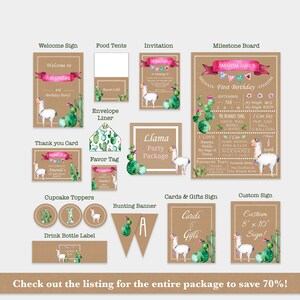EDITABLE PDF, Llama Banner, Cactus Bunting, Fiesta Banner, Fiesta ...