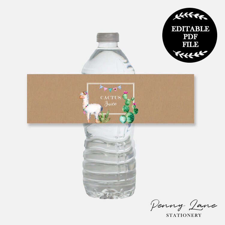 Llama Drinks Labels Llama Party Cactus Drinks Labels Cactus - Etsy