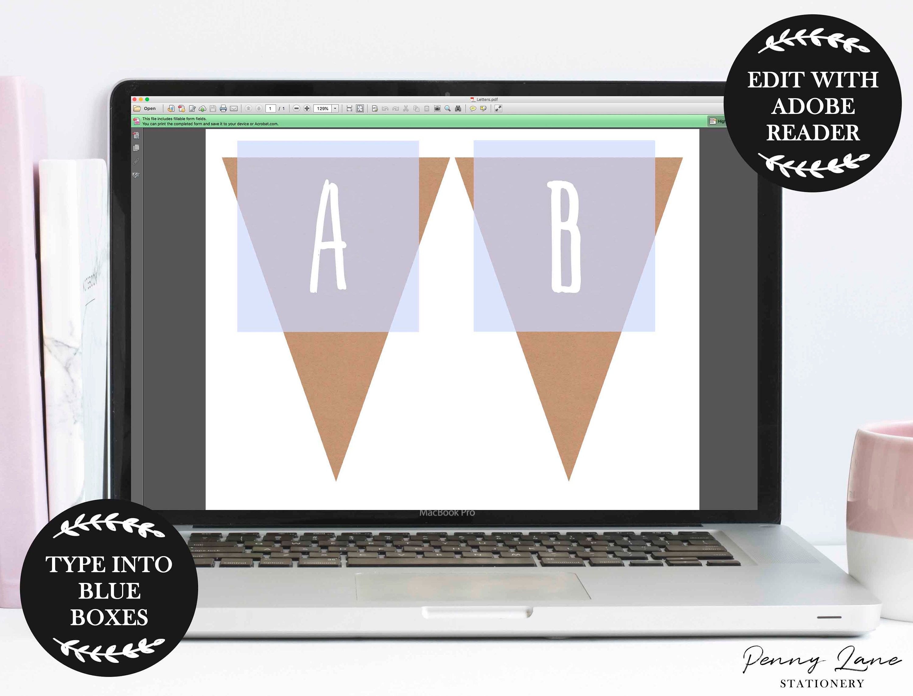 EDITABLE PDF Llama Banner Cactus Bunting Fiesta Banner | Etsy