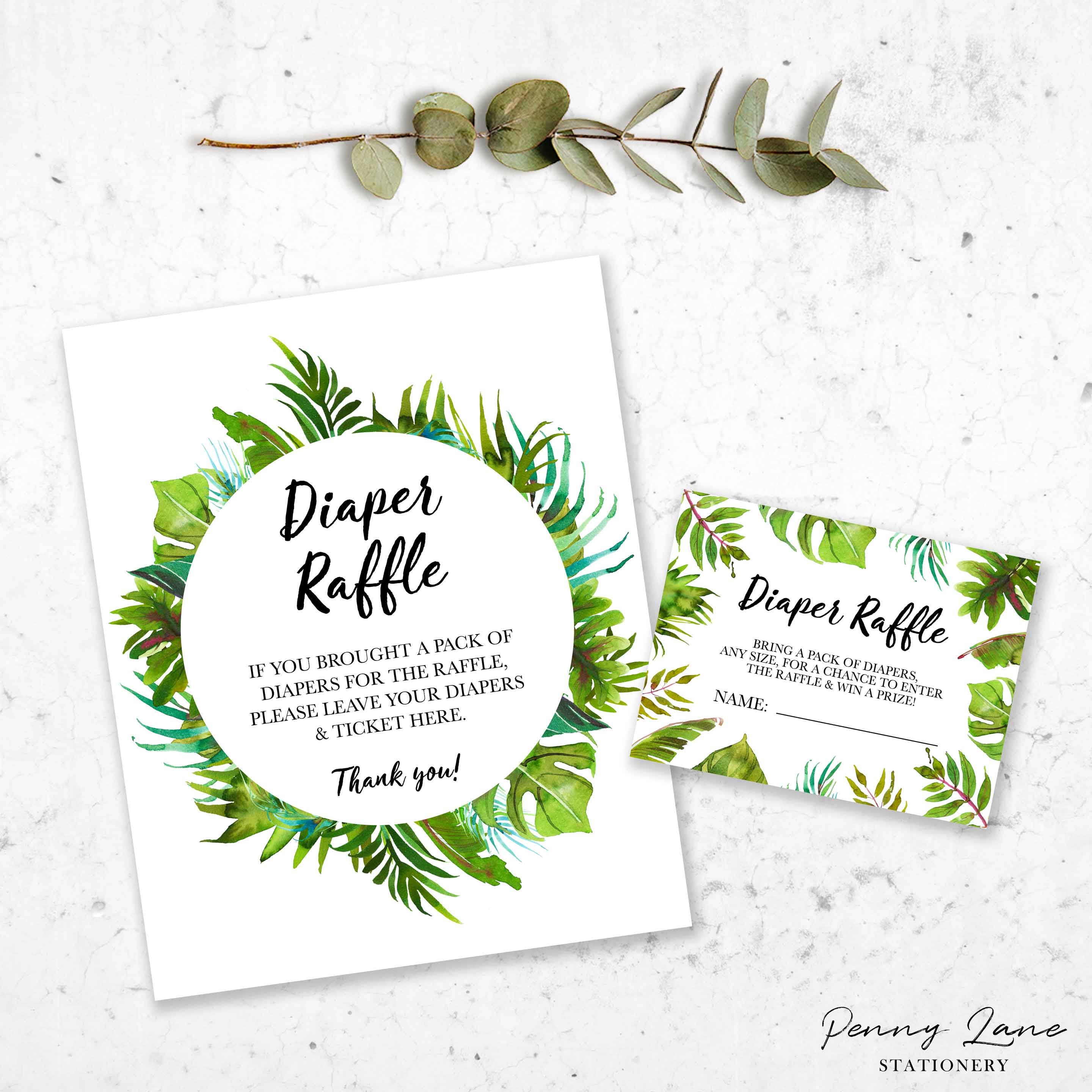 Diaper Raffle Tickets Diaper Raffle Sign Nappy Raffle Baby | Etsy