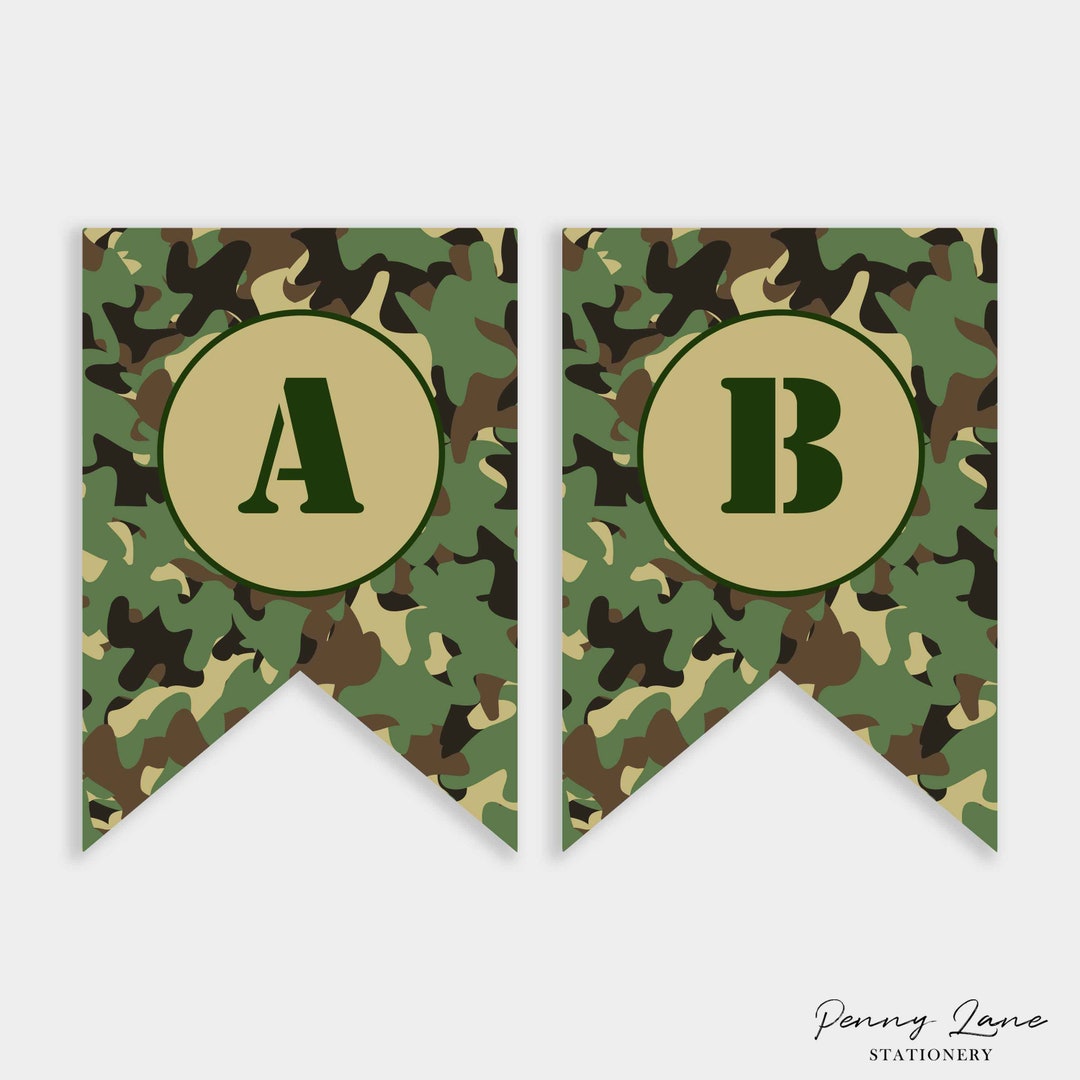 EDITABLE PDF, Army Flag Banner, Soldier Bunting Banner, Military, Happy ...