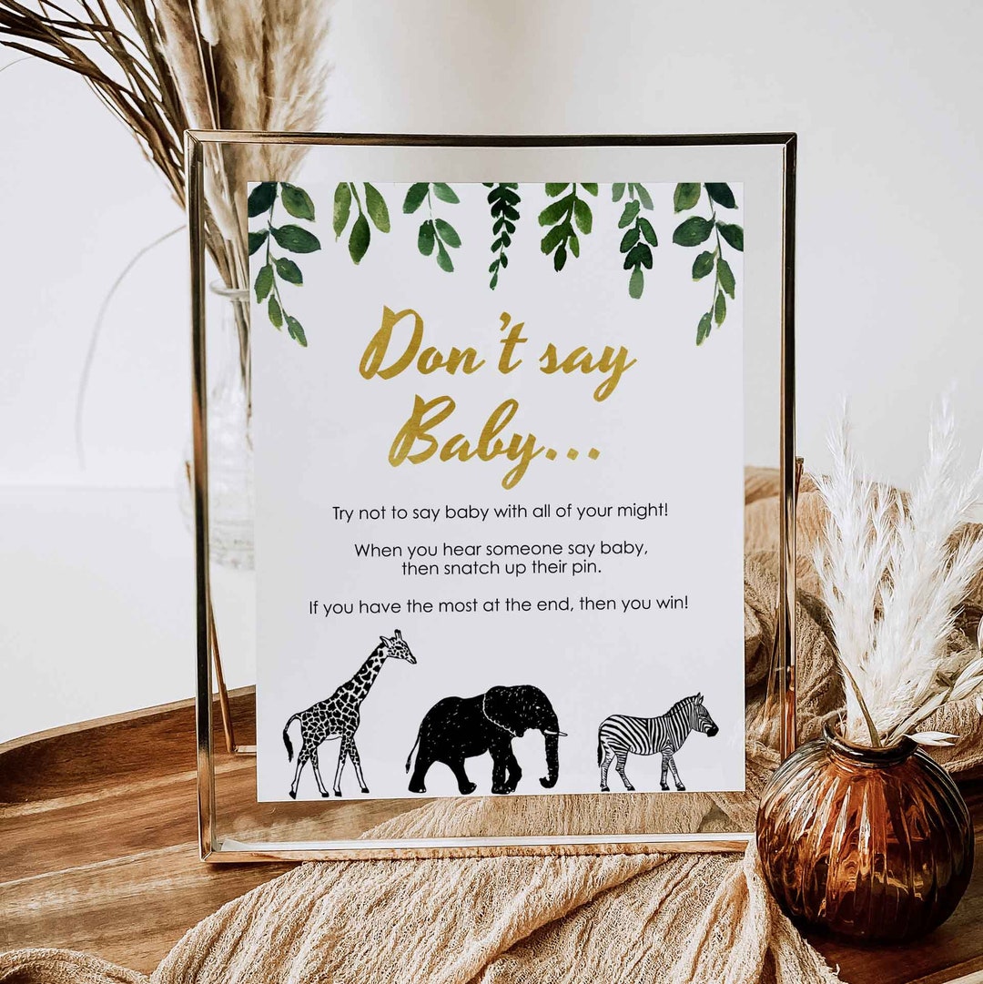 Don't Say Baby Sign, Baby Shower Clothespin Game, Peg Game, Sprinkle ...