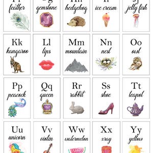 Printable ABC Cards, Watercolour Alphabet Cards, Alphabet Flash Cards ...