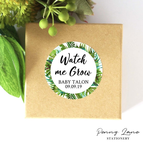 EDITABLE PDF, Watch me Grow Favor Tag, Favour, Sticker, Circle, Baby ...