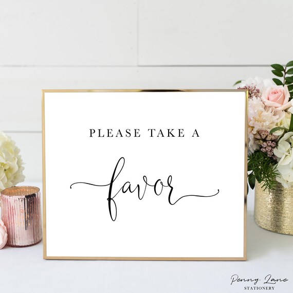 Printable, Wedding Favour Sign, Please take a Favor, Minimalist, Heart ...