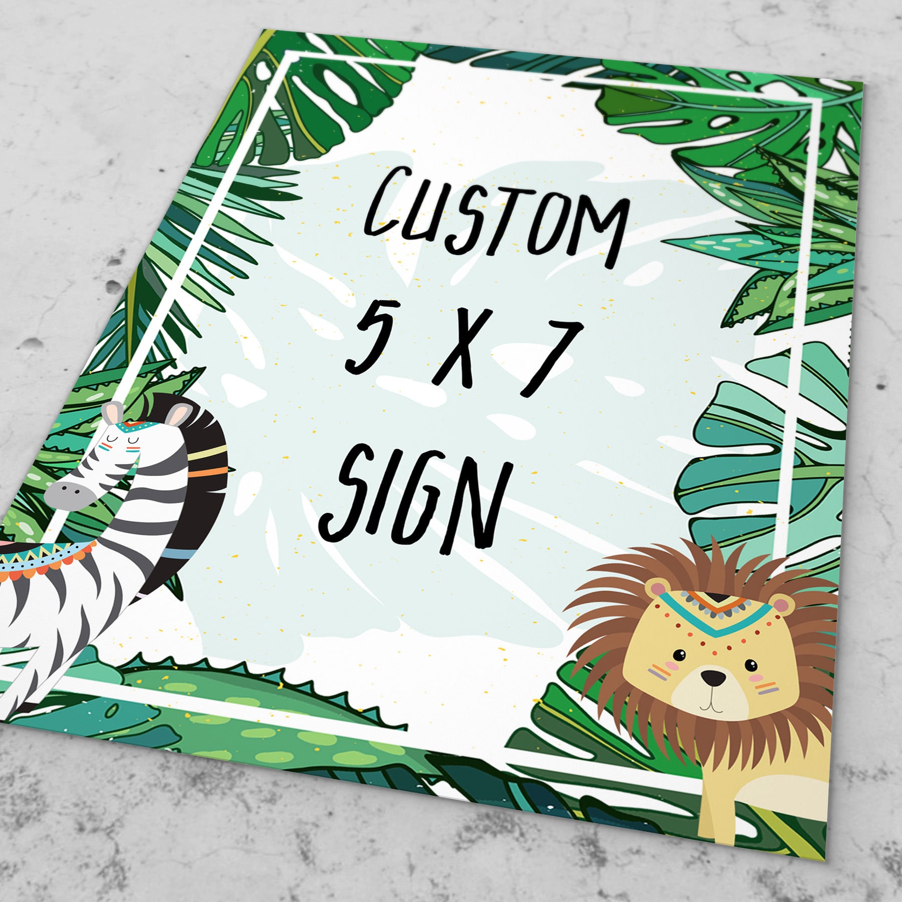 Editable PDF Custom Safari Sign Custom Party Signs 5 X 7 8 | Etsy