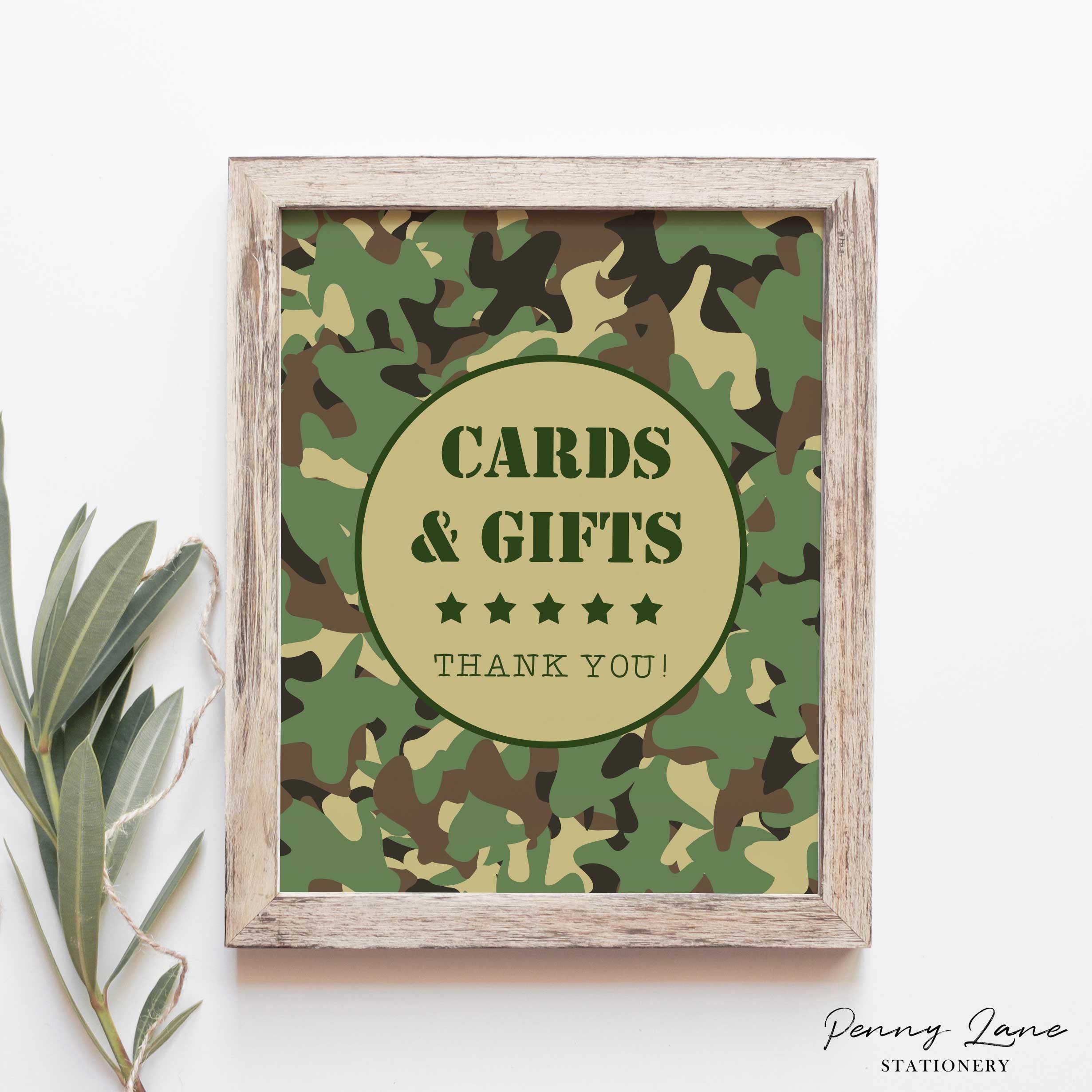 Army Thank You Card Military Thank You Card Camo | Etsy