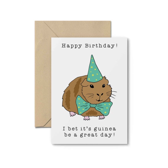 Guinea Pig Happy Birthday Card, Greeting Card, Australian, Rodent ...