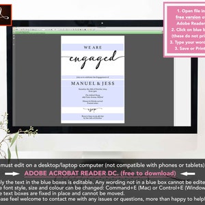 EDITABLE PDF, Engagement Party Invitation, Engagement Invite ...