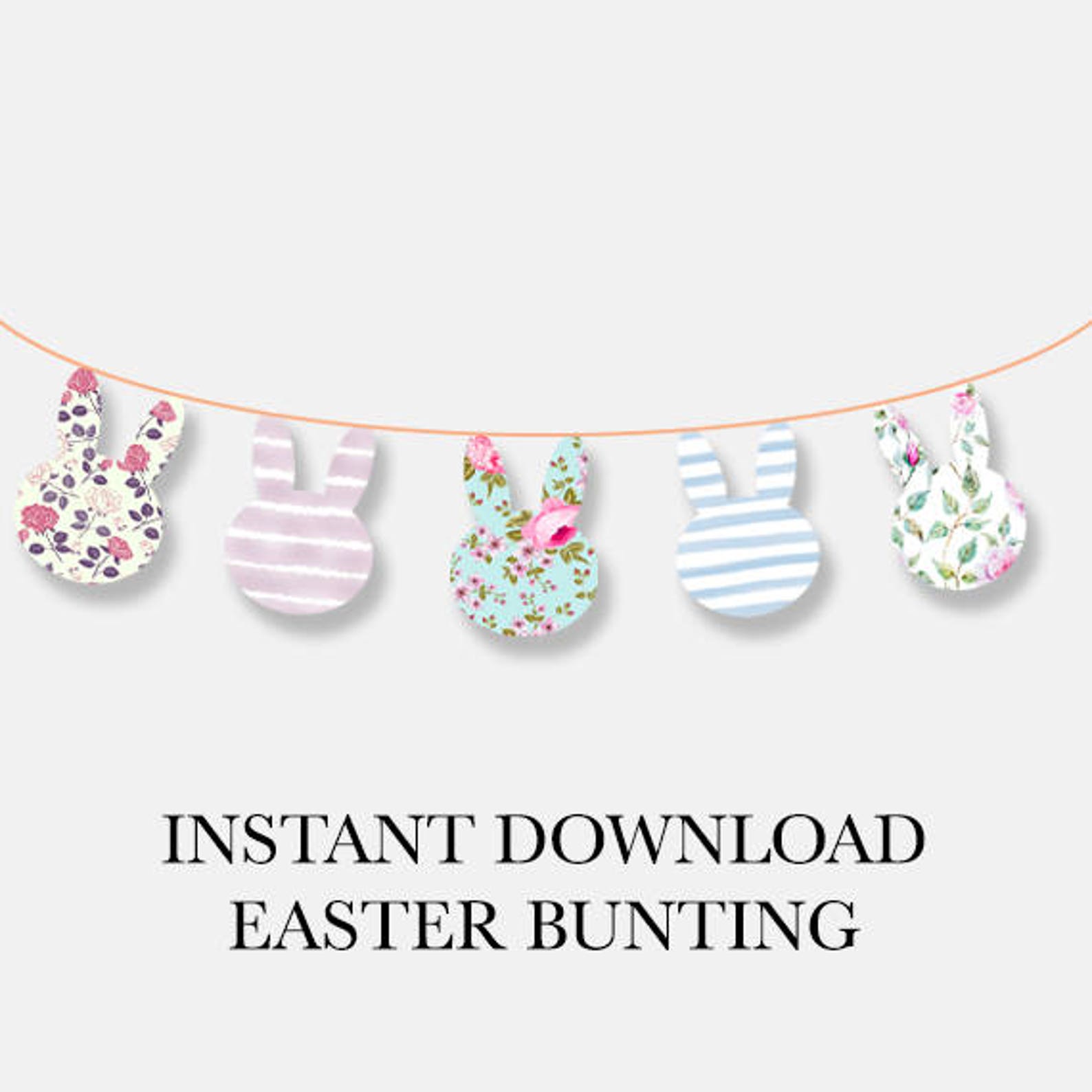 Easter Bunting Easter Printables Easter Bunny Bunny Head - Etsy Australia