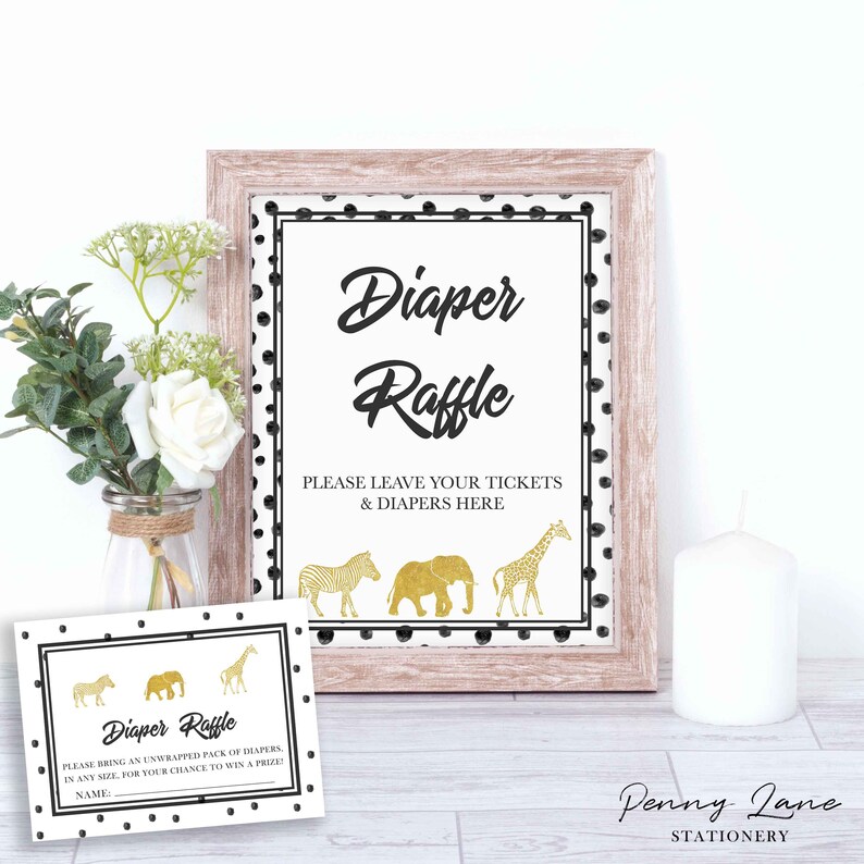Diaper Raffle Nappy Raffle Cards Ticket Table Sign Baby - Etsy