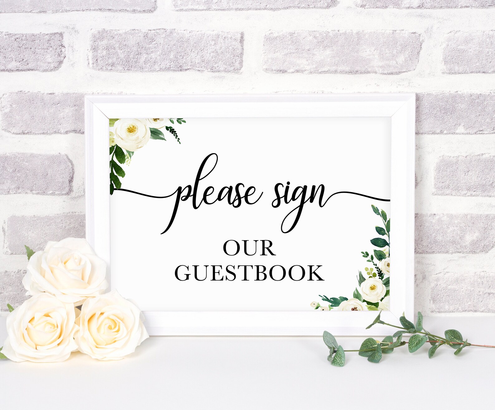 EDITABLE PDF White Floral Welcome Sign Instant Download - Etsy