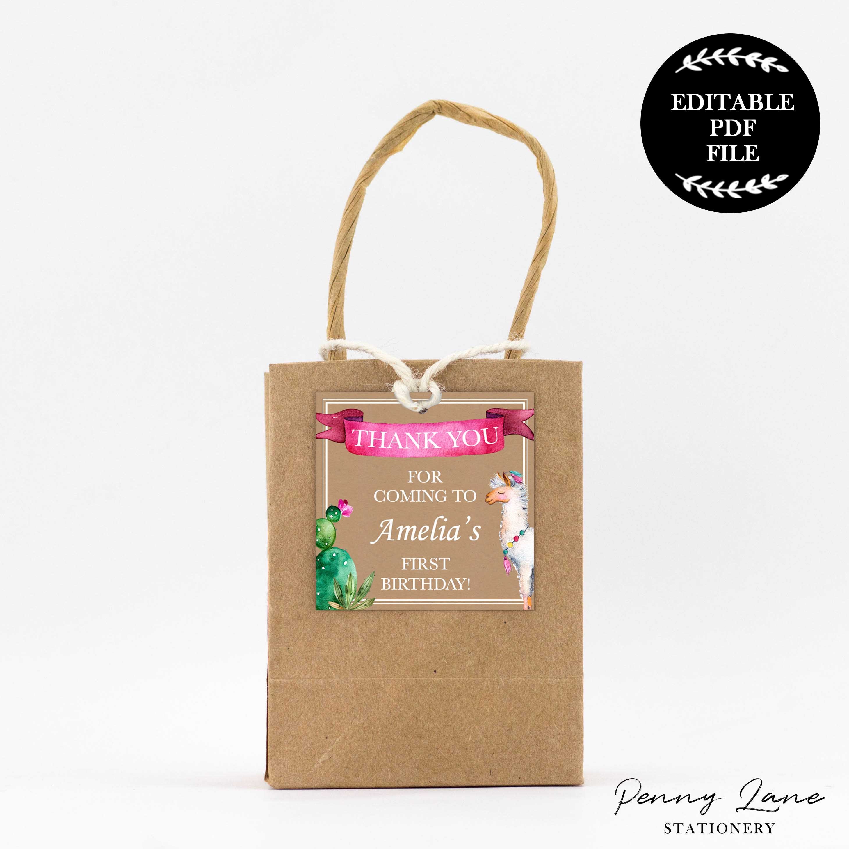 EDITABLE PDF Llama Banner Cactus Bunting Fiesta Banner | Etsy