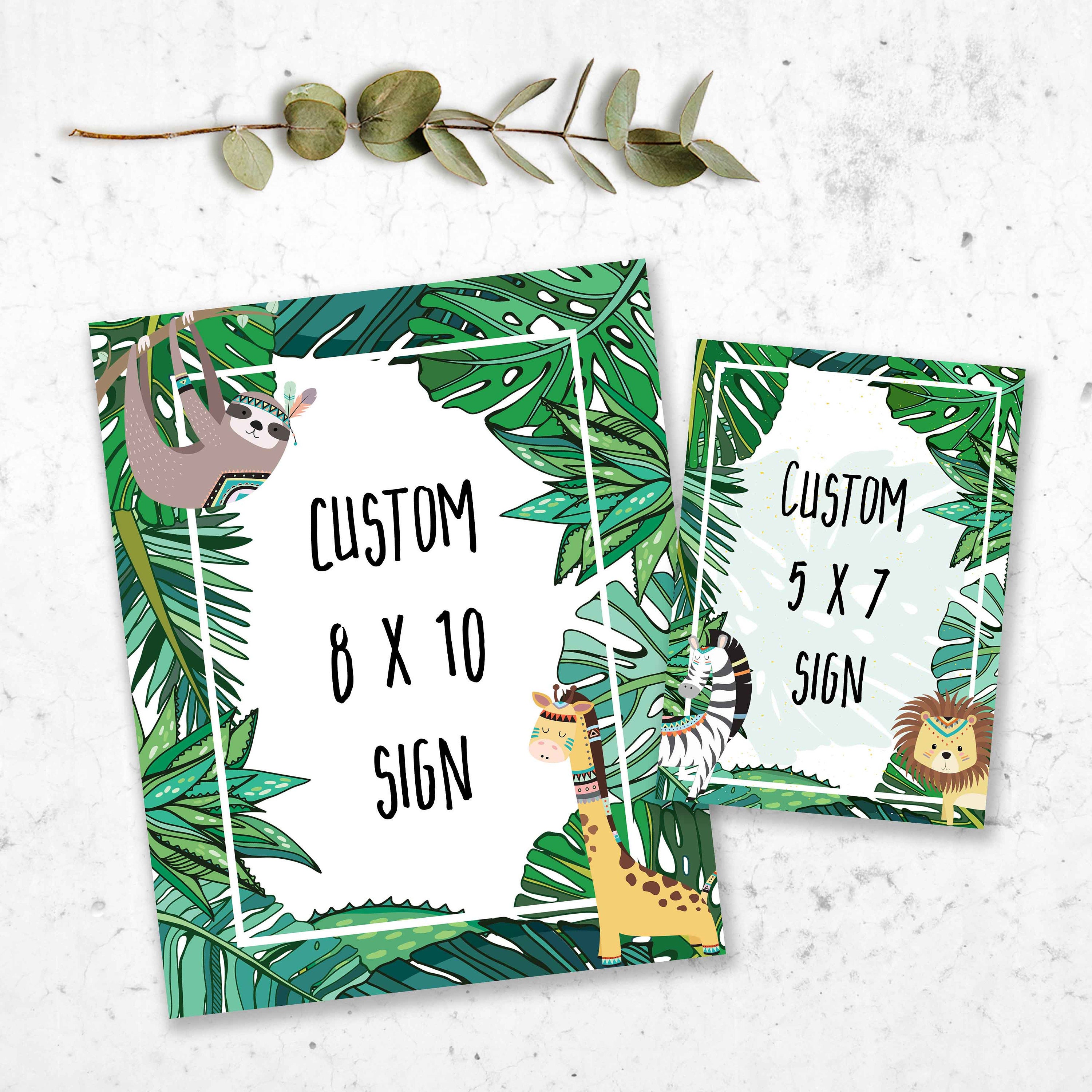 Editable PDF Custom Safari Sign Custom Party Signs 5 X 7 8 | Etsy