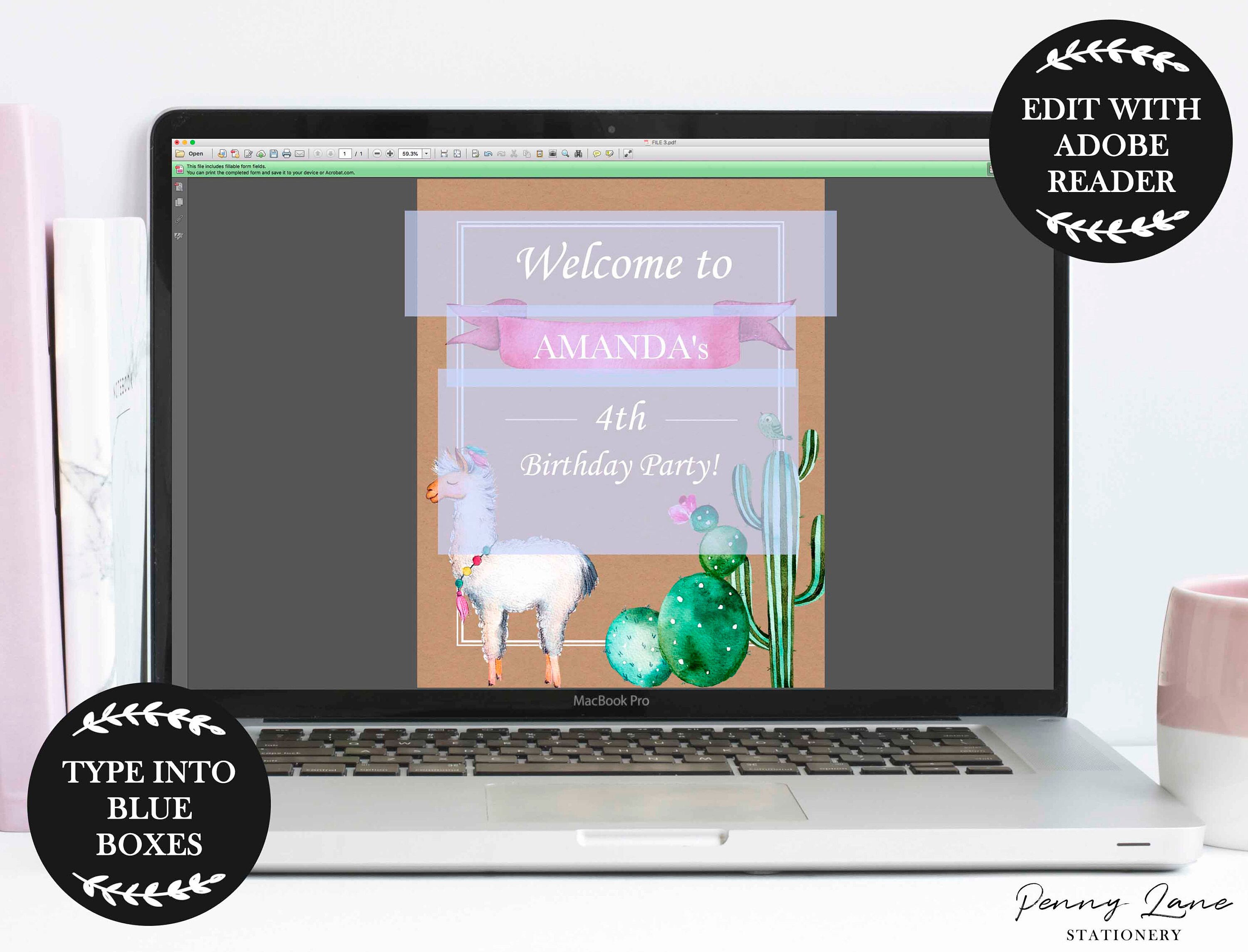 Llama Welcome Sign Llama Party Decorations Llama Birthday | Etsy