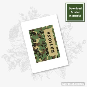 Military Rations Tags, Party Favors, Lolly Bag, Army Soldier, Decor ...