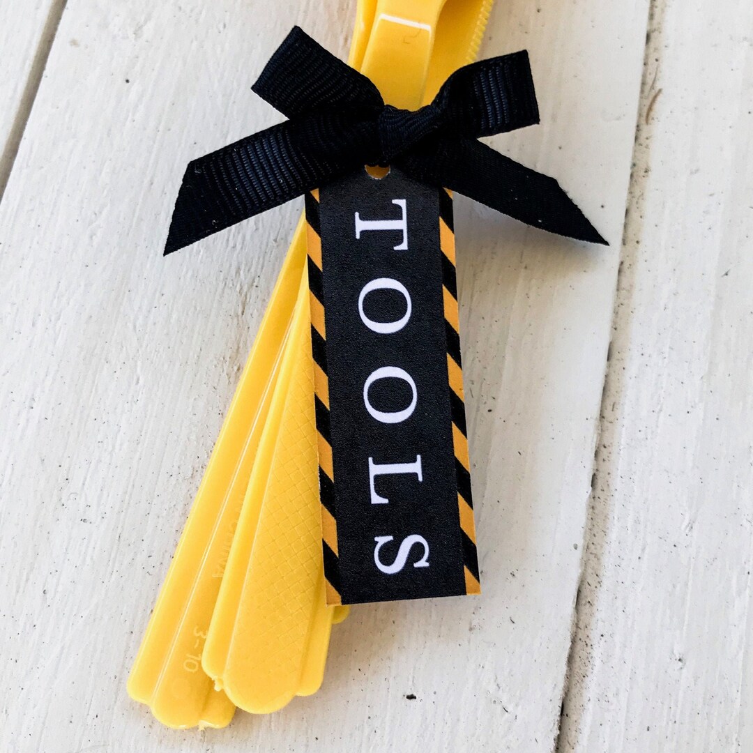 Construction Cutlery Tags, Tools, Vehicle Party Decor, Digger Party ...