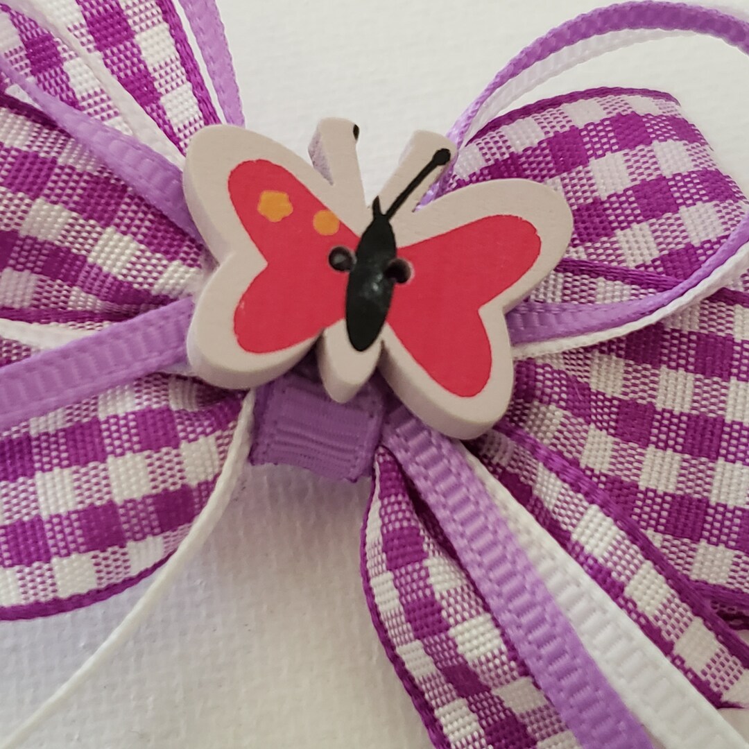 Baby Purple Bow Butterfly Clip. Kids and Babies Barrettes. Purple ...