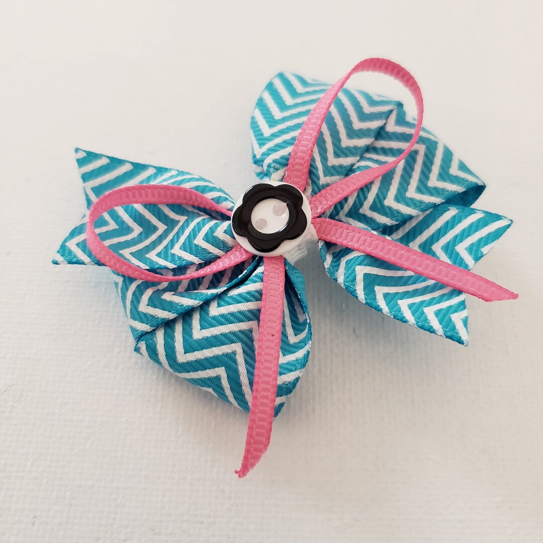 Baby Hairbow Barrette. Kids and Babies Clips. Hair Accessory Chevron ...