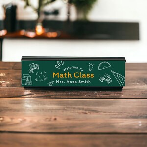 Math Teacher Gifts Personalized, Desk Name Plate, Custom Teacher Name ...