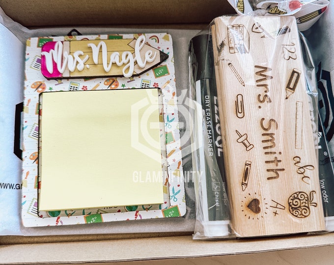 Personalized Teacher Stationary, Gift Box With Dry Board Eraser ...