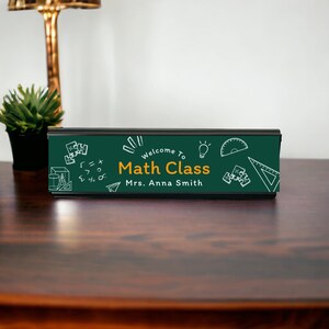 Math Teacher Gifts Personalized, Desk Name Plate, Custom Teacher Name ...