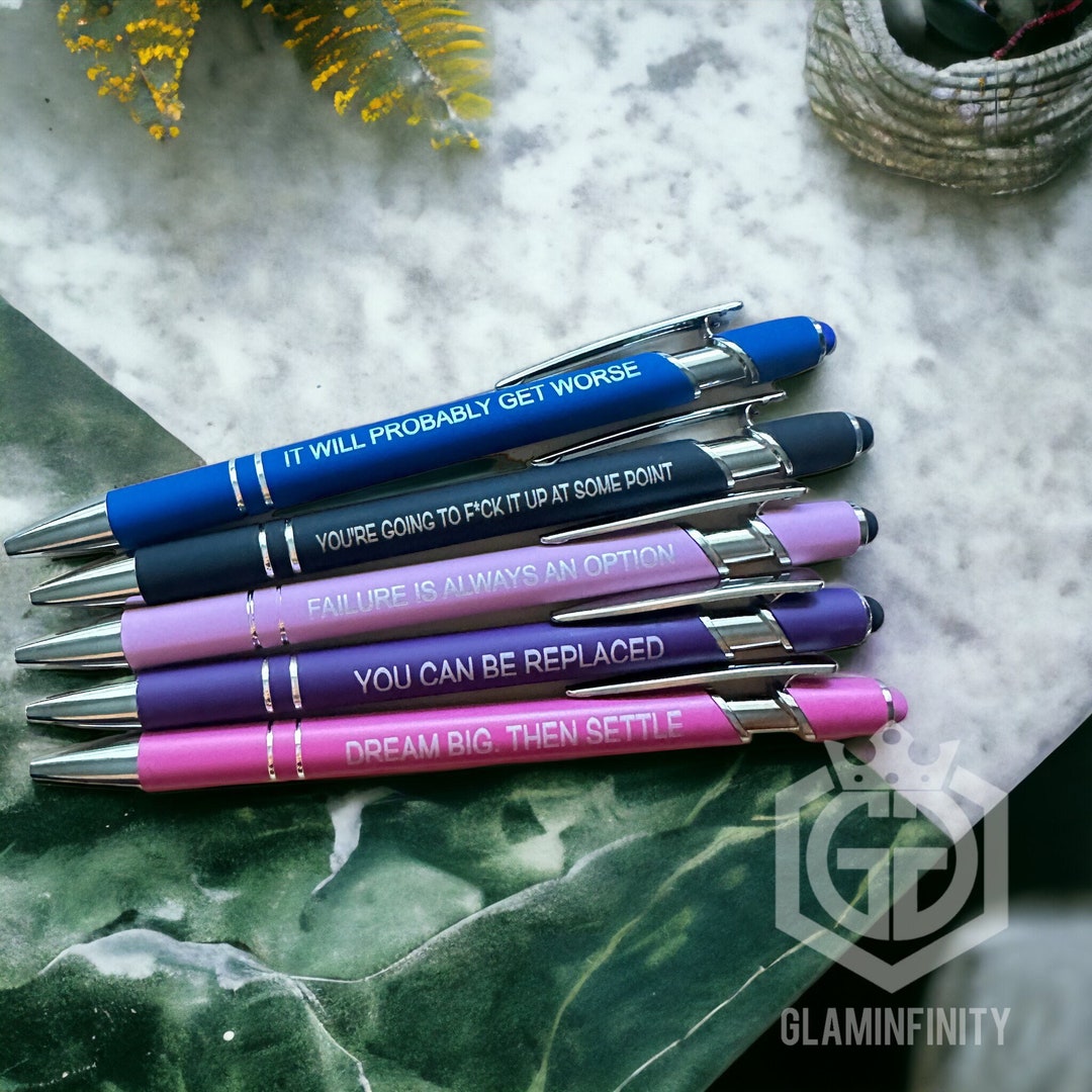 Funny Sassy Pens 5 Set - Sarcastic Office Supplies, Adult Humor Back to ...