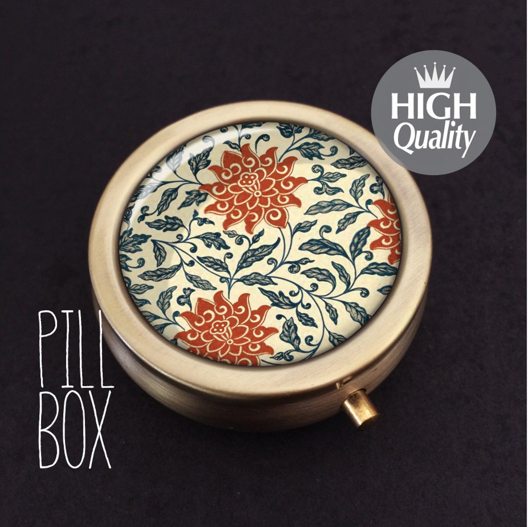 PILL BOX Jewerly Case Round Pill Container Pill Organizer - Etsy