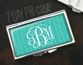 Monogrammed Pill Box - Etsy