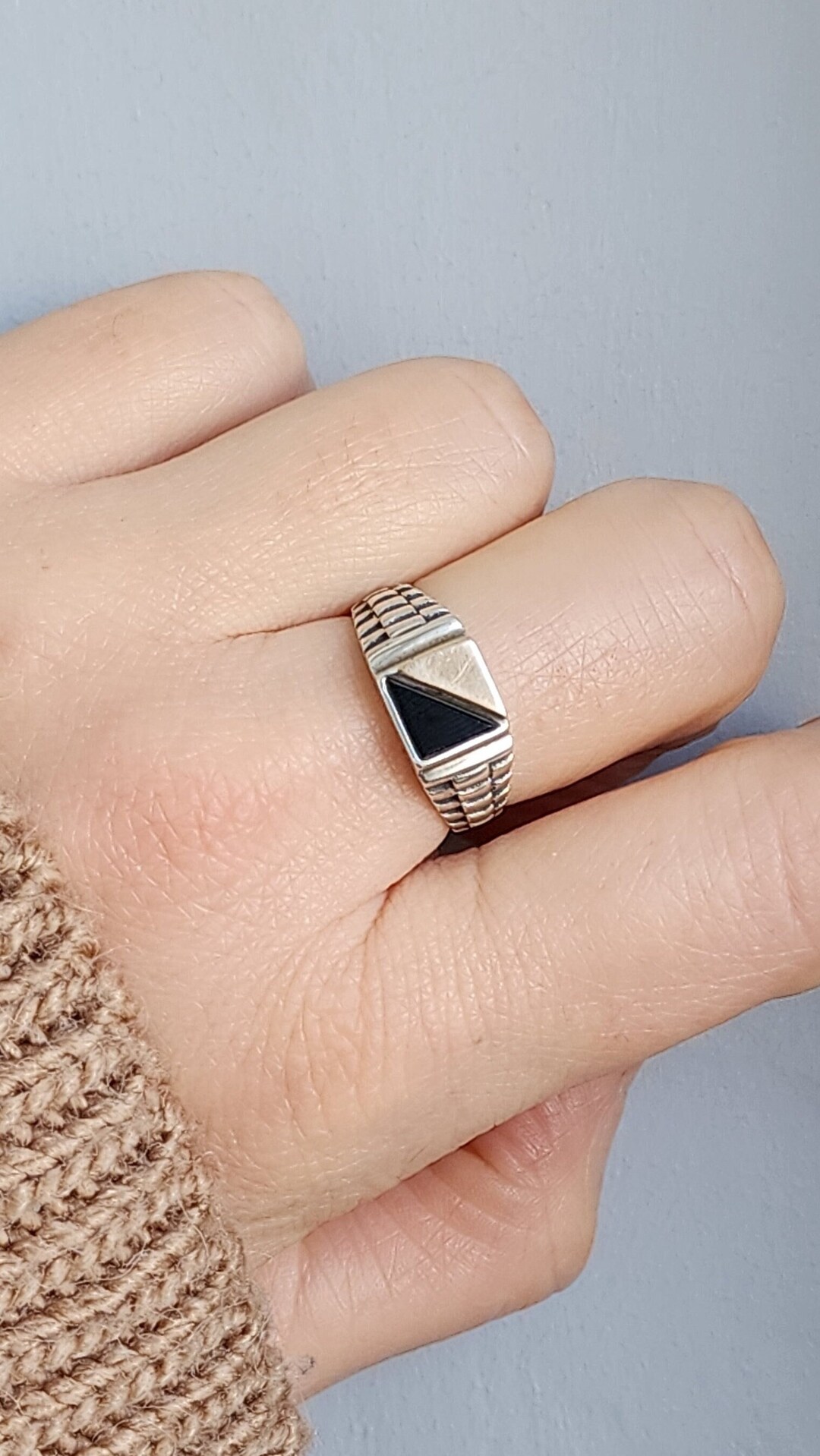 Vintage Men's Signet Ring Sterling Silver 875 Gold 9k Ukraine Jewelry ...