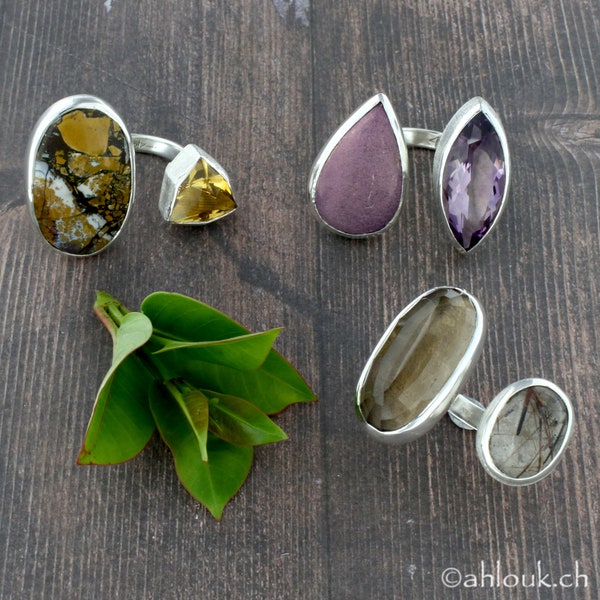 Natural Stone Ring - Etsy