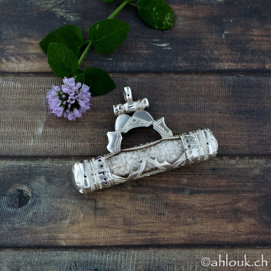 Protection Amulet, Sterling Silver and Natural Crystals of Salt, Tuareg ...