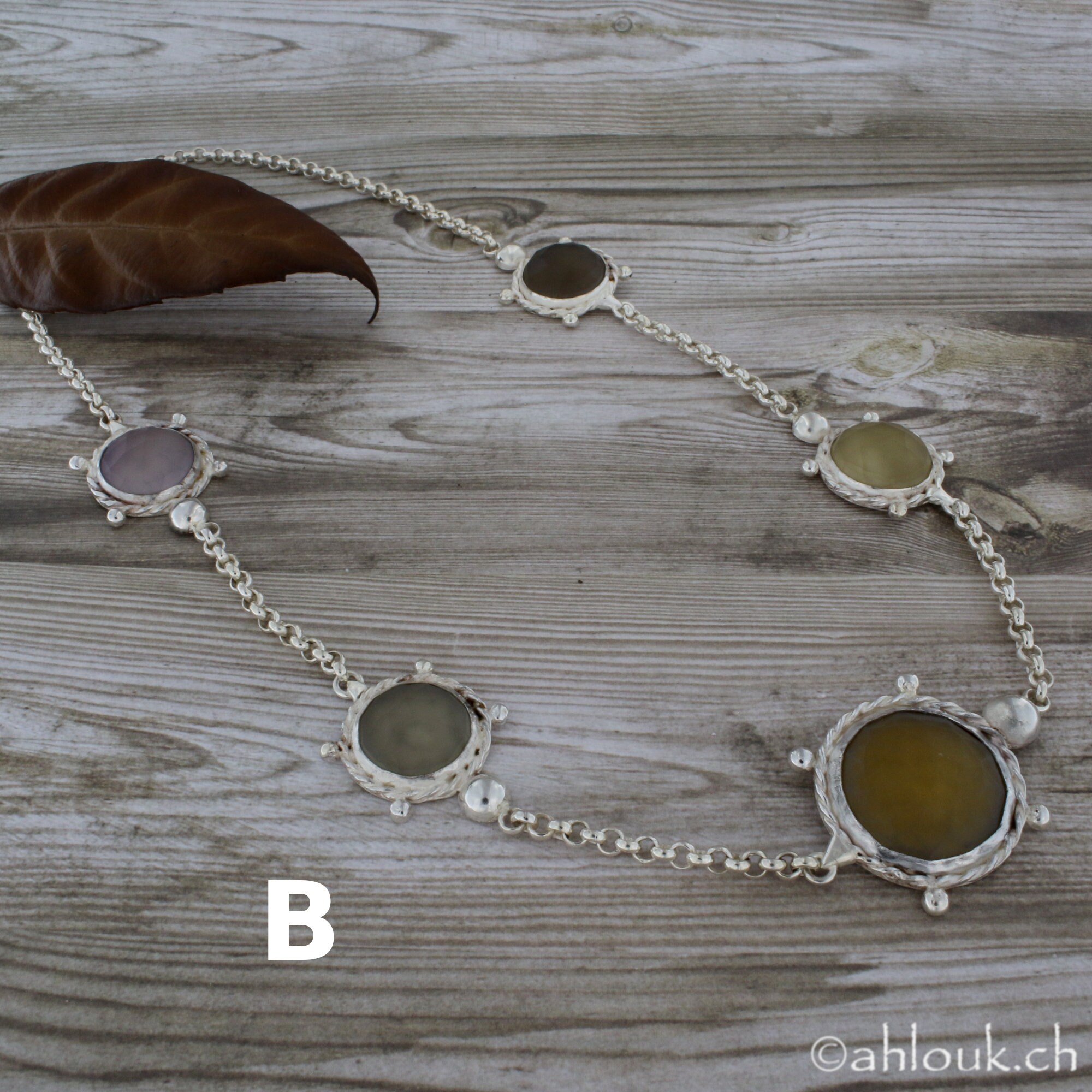 Turtle Chain Necklace, Sterling Silver & Semiprecious Stone, Birthday ...