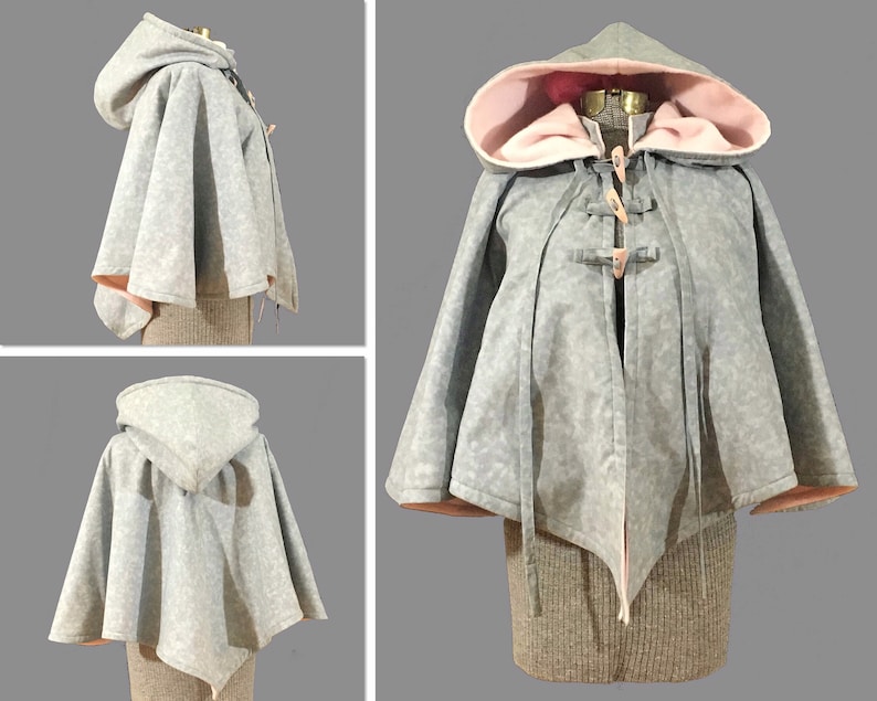 Custom Colours Fleece Lined Capelet Hooded Half Cloak Cozy | Etsy