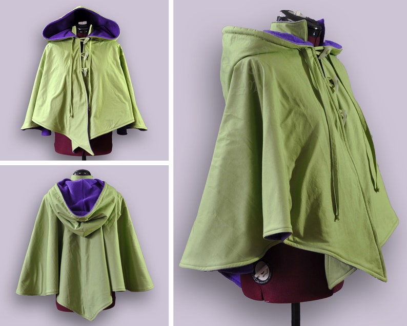 Custom Colours Fleece Lined Capelet Hooded Half Cloak Cozy - Etsy