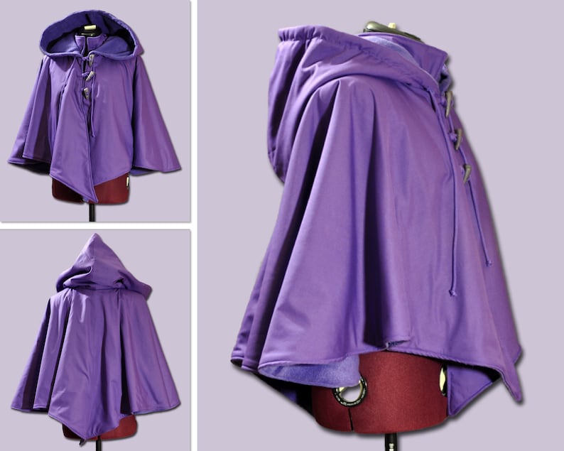 Custom Colours Fleece Lined Capelet Hooded Half Cloak Cozy - Etsy