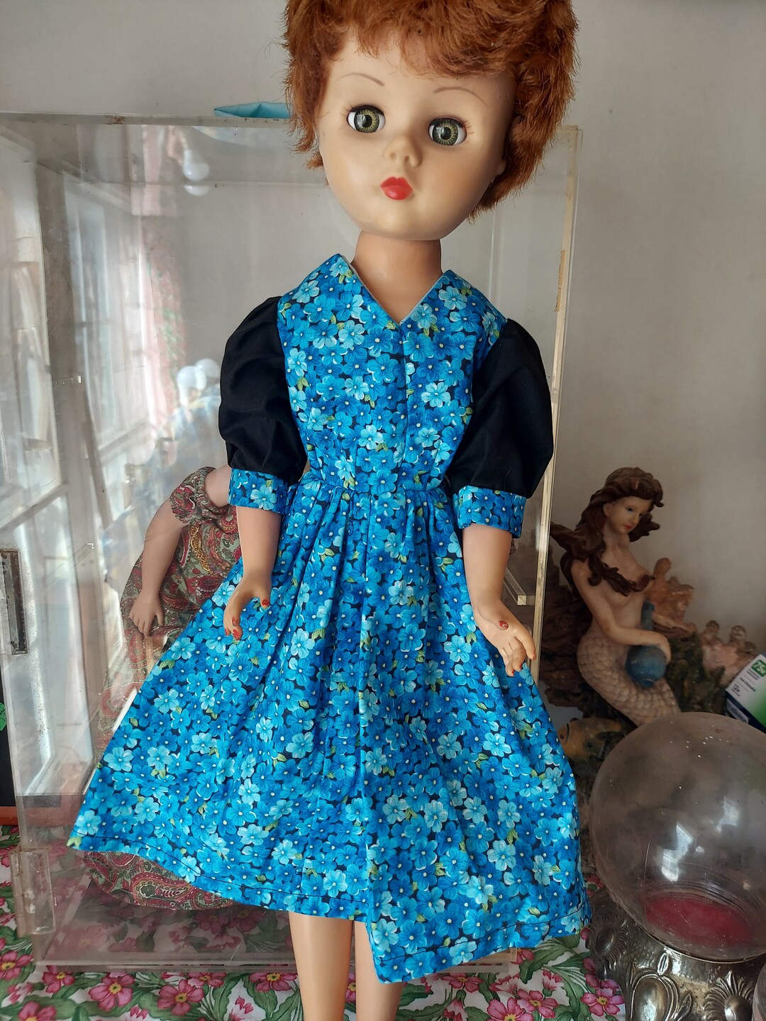 Deluxe Reading Doll Dress in Blue and Black - Etsy