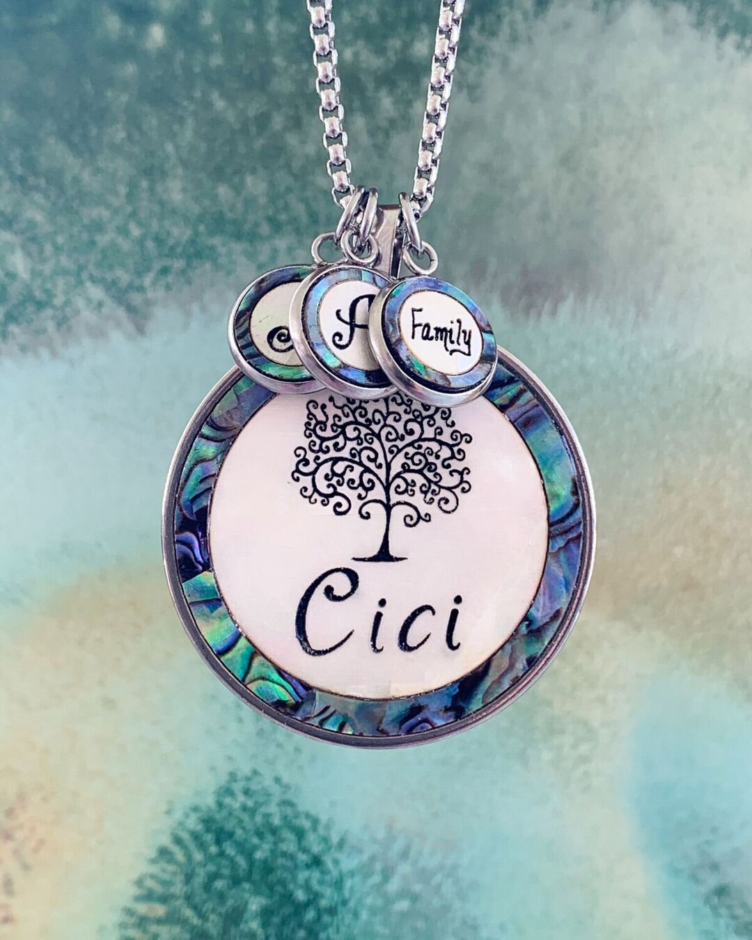 Cici Necklace, Mother of Pearl & Abalone Shell - Etsy
